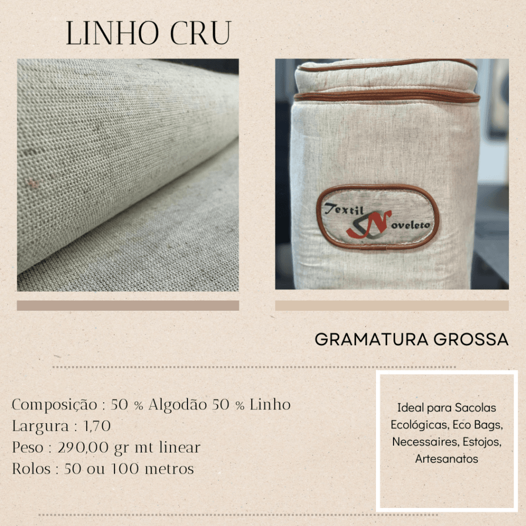 Linho Natural de Qualidade - Têxtil Noveleto